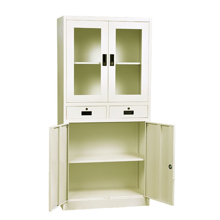 2 Drawer Upper Glass Door Filing Cabinet